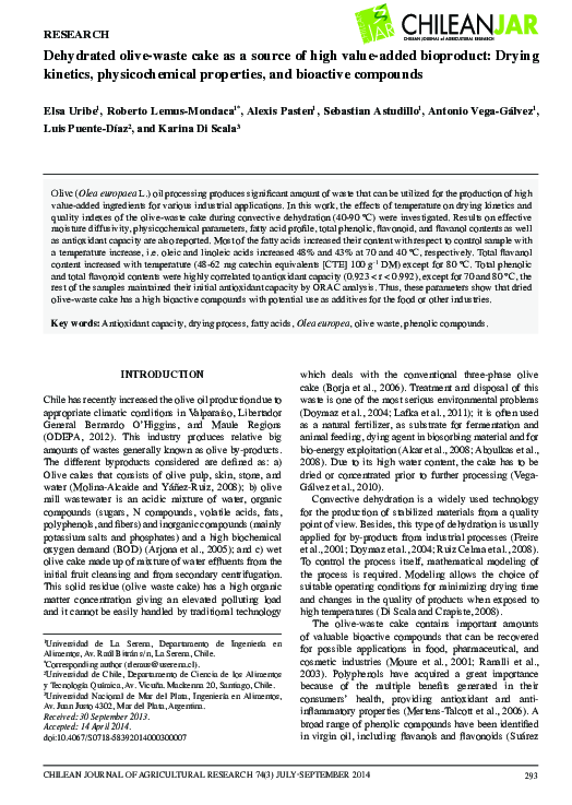 (PDF) Dehydrated olive-waste cake as a source of high value-added ...