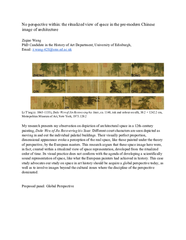 (PDF) No perspective within: the ritualized view of space in the pre ...