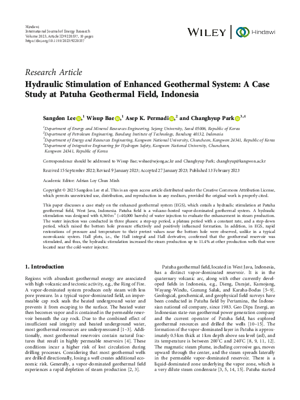 (PDF) Hydraulic Stimulation of Enhanced Geothermal System: A Case Study ...
