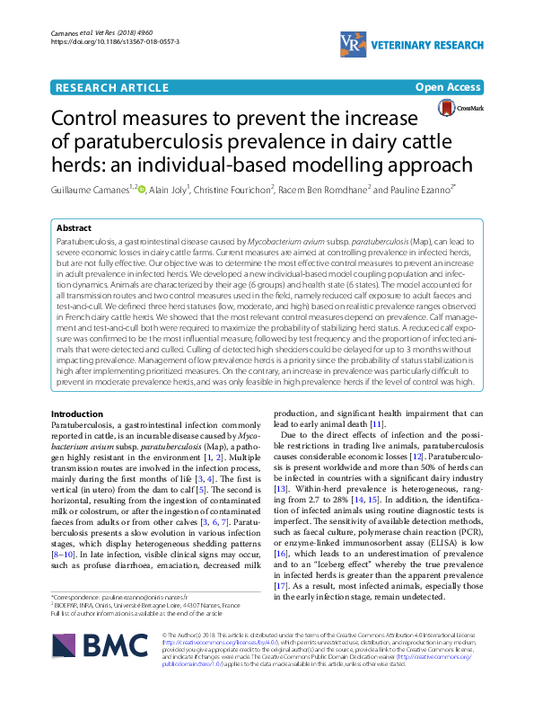 (PDF) Control measures to prevent the increase of paratuberculosis ...