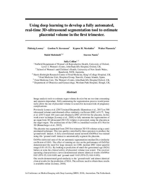 (PDF) Using deep learning to develop a fully automated, real-time 3D ...