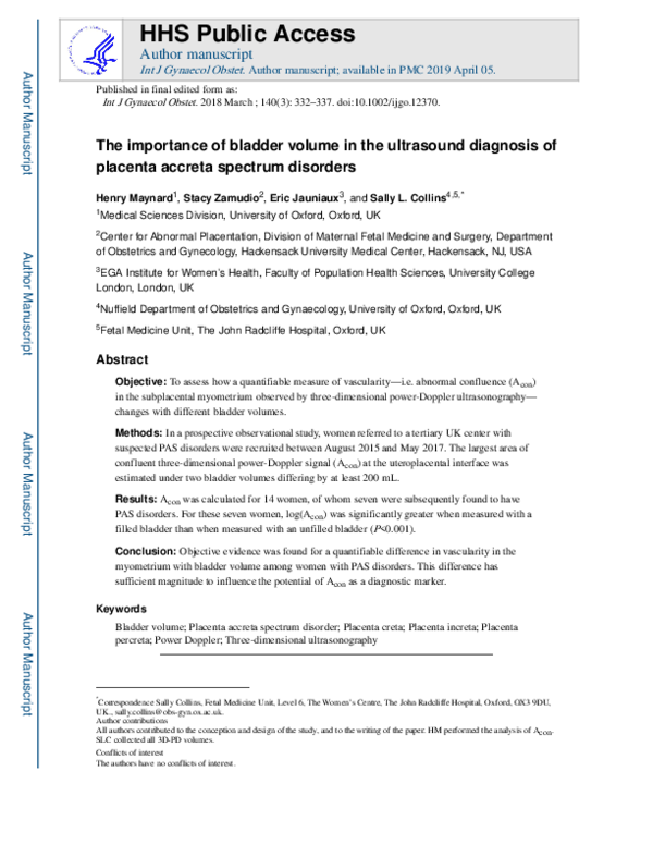 (PDF) The importance of bladder volume in the ultrasound diagnosis of ...