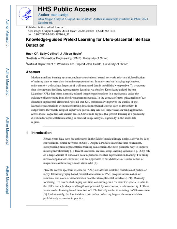 (PDF) Knowledge-Guided Pretext Learning for Utero-Placental Interface ...