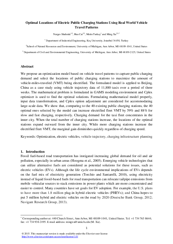 (PDF) Optimal locations of electric public charging stations using real ...