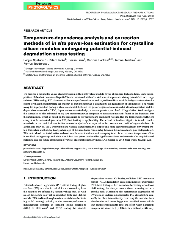 (PDF) Temperature‐dependency analysis and correction methods of in situ ...