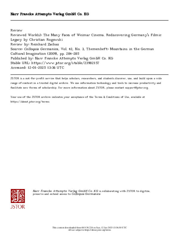 (PDF) Weimar Cinema