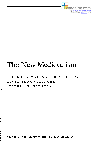 (PDF) The New Medievalism