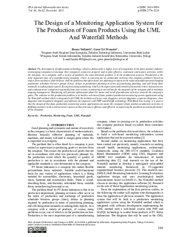 (PDF) The Design of a Monitoring Application System for The Production ...