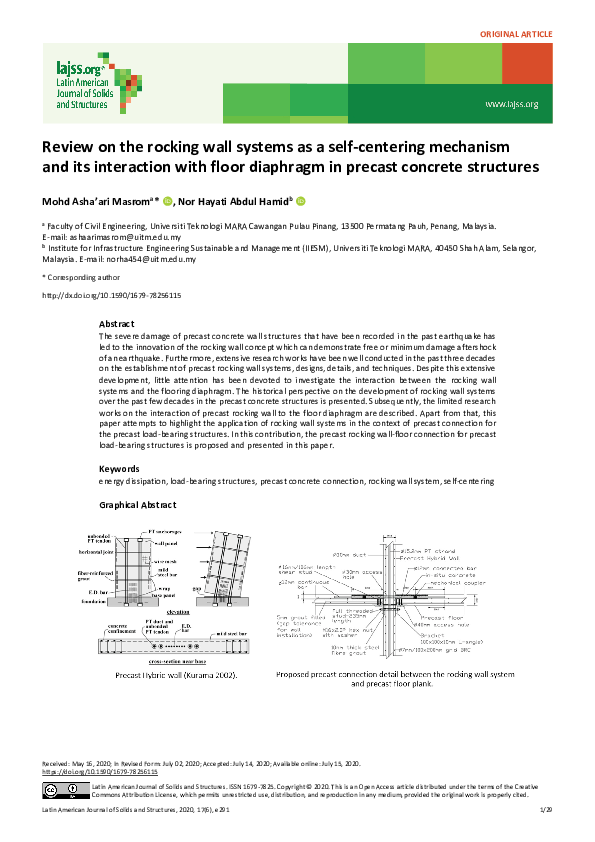 (PDF) Review on the rocking wall systems as a self-centering mechanism ...