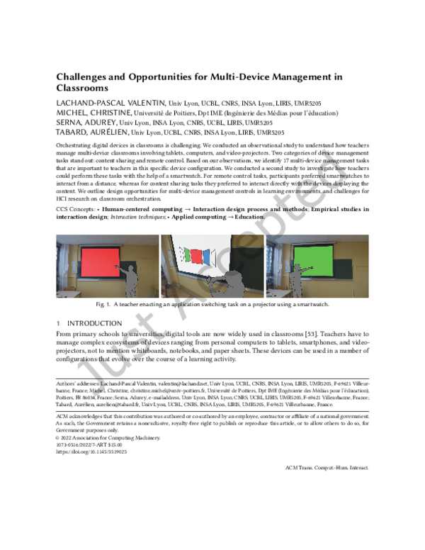(PDF) Challenges and Opportunities for Multi-Device Management in ...