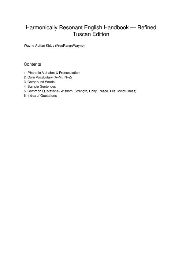 (PDF) Harmonically Resonant English Handbook -Refined Tuscan Edition