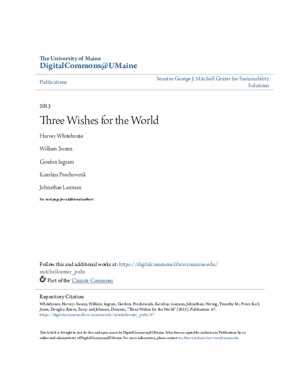(PDF) Three Wishes for the World
