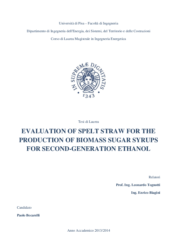 (PDF) Evaluation of spelt straw for the production of biomass sugar ...
