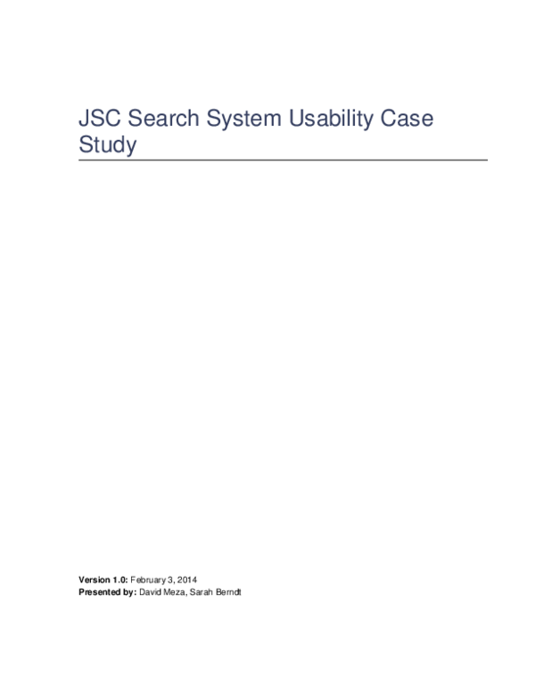 (PDF) JSC Search System Usability Case Study