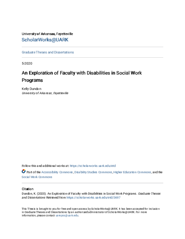 (PDF) An Exploration of Faculty with Disabilities in Social Work Programs