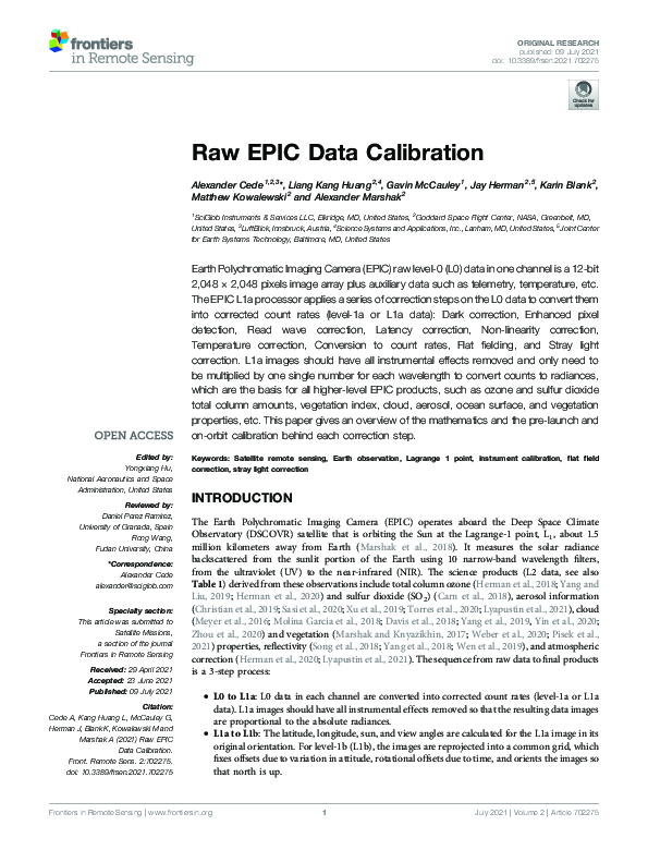 (PDF) Raw EPIC Data Calibration