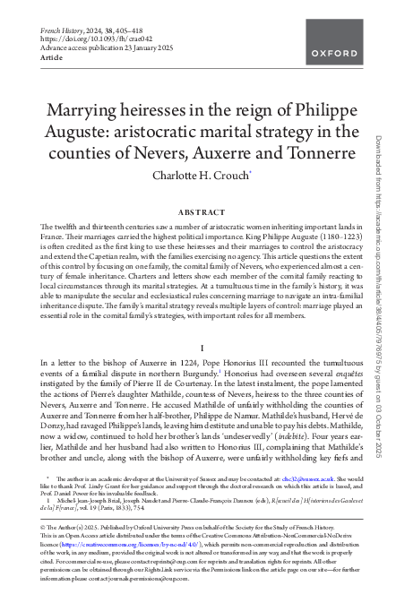 (PDF) Journal Article Marrying heiresses in the reign of Philippe ...