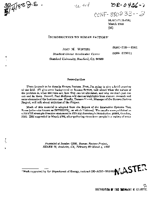 (PDF) Introduction to Human Factors