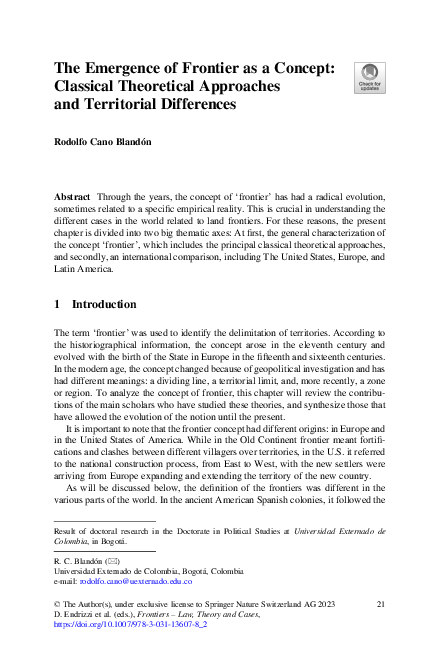 (PDF) The Emergence of Frontier as a Concept: Classical Theoretical ...
