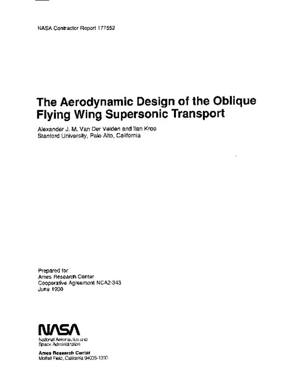 (PDF) The aerodynamic design of the oblique flying wing supersonic ...