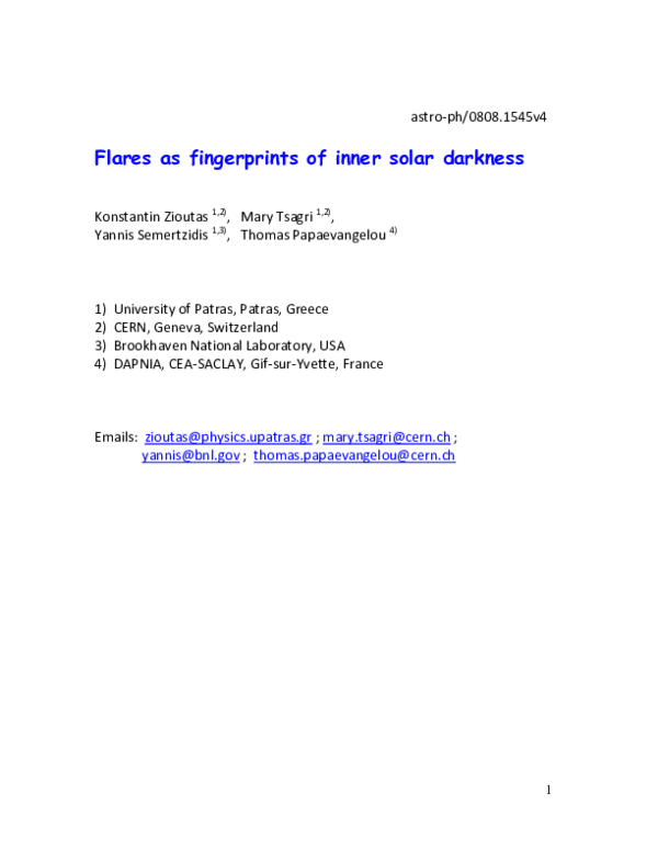 (PDF) Flares as fingerprints of inner solar darkness