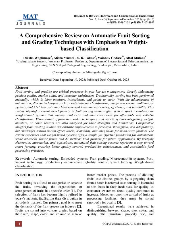 (PDF) A Comprehensive Review on Automatic Fruit Sorting and Grading ...
