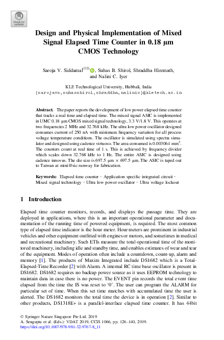 (PDF) Design and Physical Implementation of Mixed Signal Elapsed Time ...