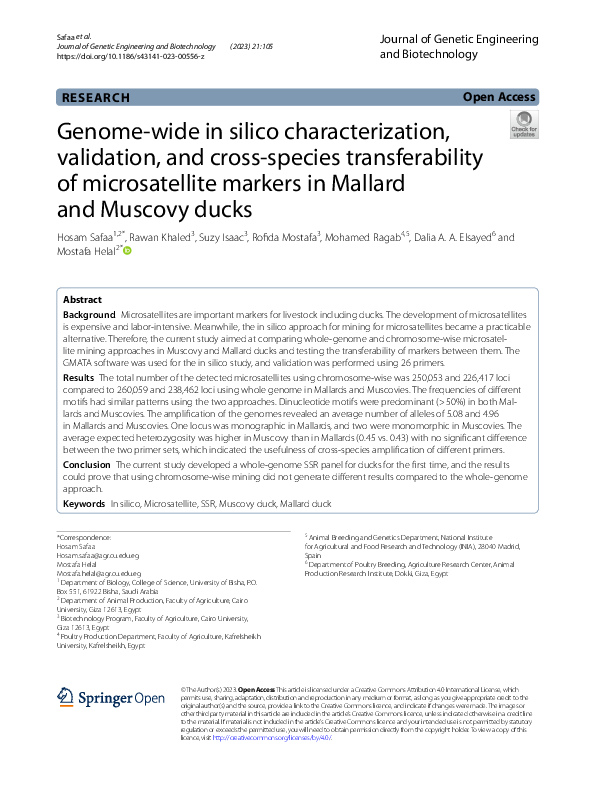 (PDF) Genome-wide in silico characterization, validation, and cross ...