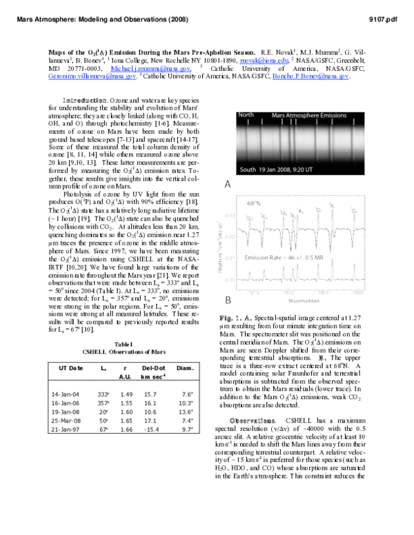 (PDF) Maps of the O2(1Î") Emission During the Mars Pre-Aphelion Season
