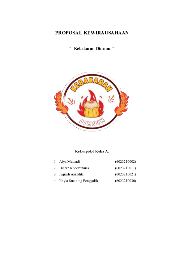 (PDF) Proposal Kewirausahaan