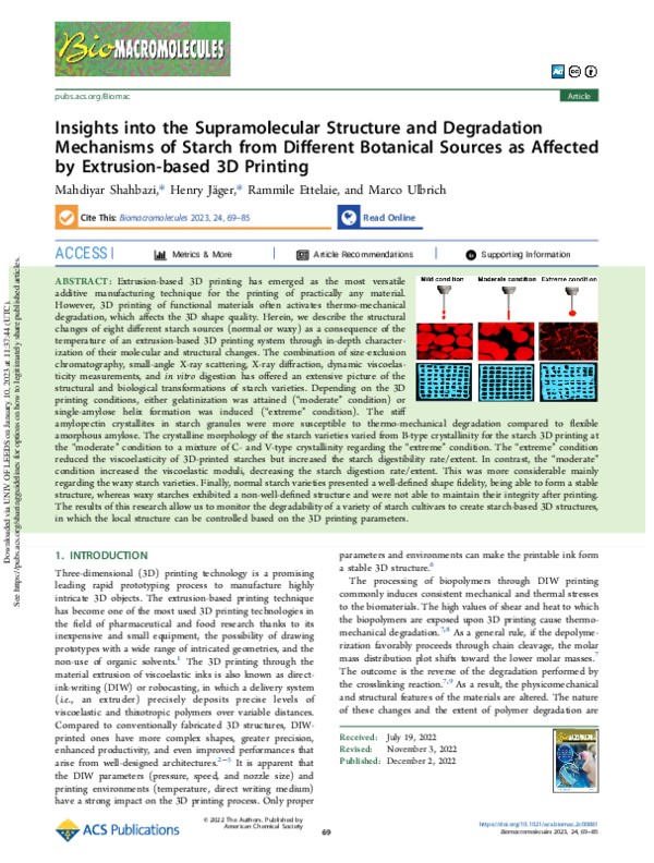 (PDF) Insights into the Supramolecular Structure and Degradation Mechanisms of Starch from ...