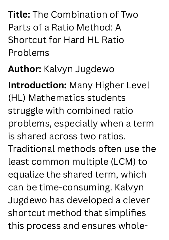 (PDF) The Combination of Two Parts of a Ratio Method: A Shortcut for ...