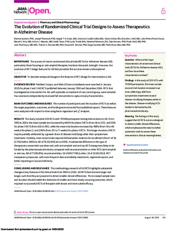 (PDF) The Evolution of Randomized Clinical Trial Designs to Assess ...