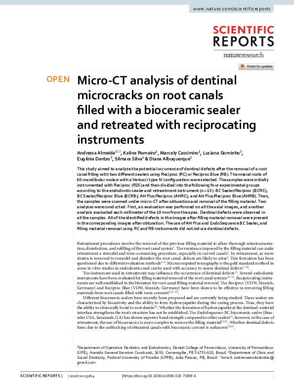 (PDF) Micro-CT analysis of dentinal microcracks on root canals filled ...
