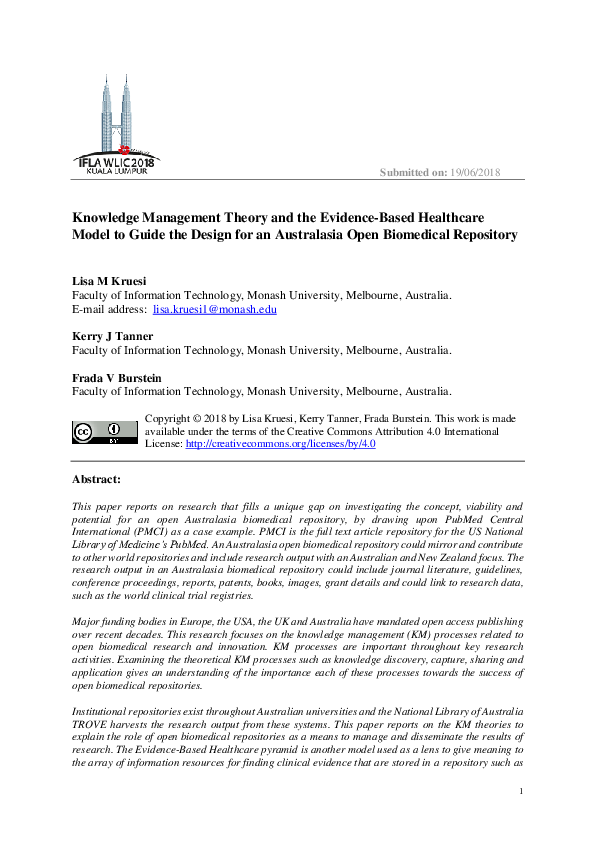 (PDF) Knowledge Management Theory and the Evidence-Based Healthcare ...