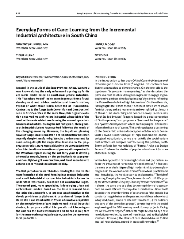 (PDF) Everyday Forms of Care: Learning from the Incremental Industrial ...