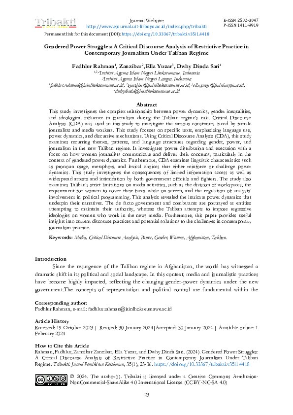 (PDF) Gendered Power Struggles: A Critical Discourse Analysis of ...