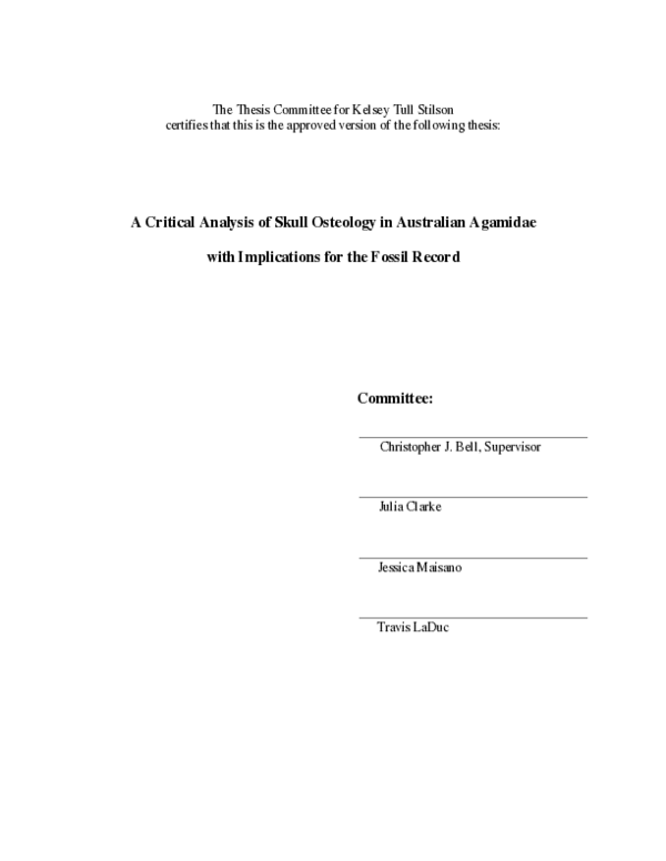 (PDF) A critical analysis of skull osteology in Australian Agamidae ...