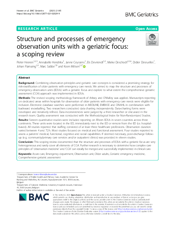 (PDF) Structure and processes of emergency observation units with a ...