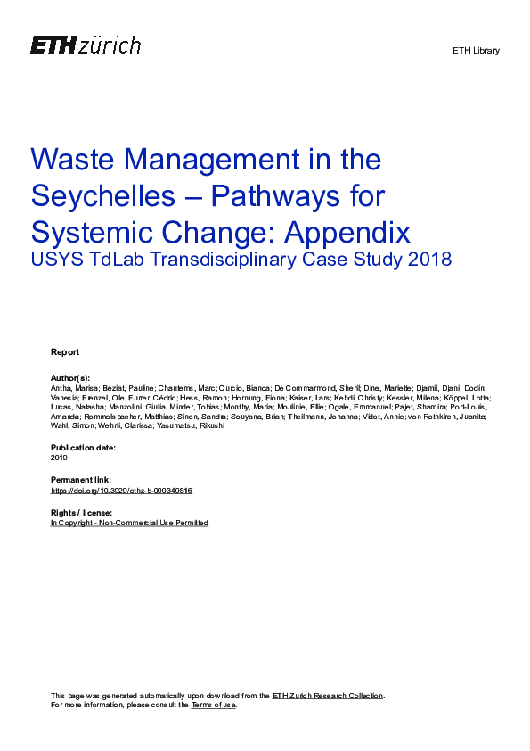 (PDF) Waste Management in the Seychelles - Pathways for Systemic Change ...