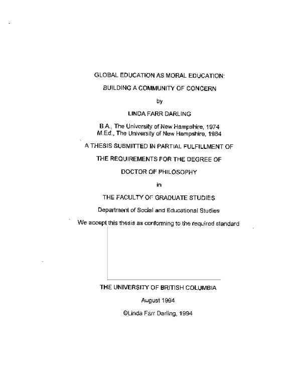 (PDF) Global education as moral education: building a community of concern