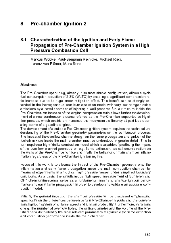 (PDF) Characterization of the Ignition and Early Flame Propagation of ...