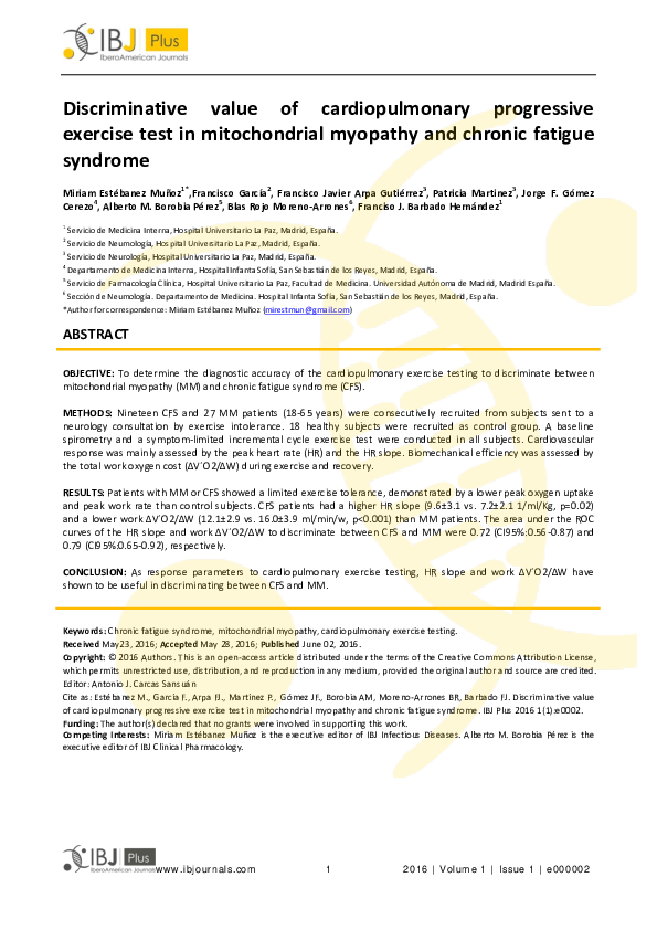 (PDF) Discriminative value of cardiopulmonary progressive exercise test ...