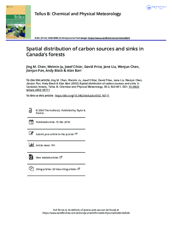 (PDF) Spatial distribution of carbon sources and sinks in Canada’s forests