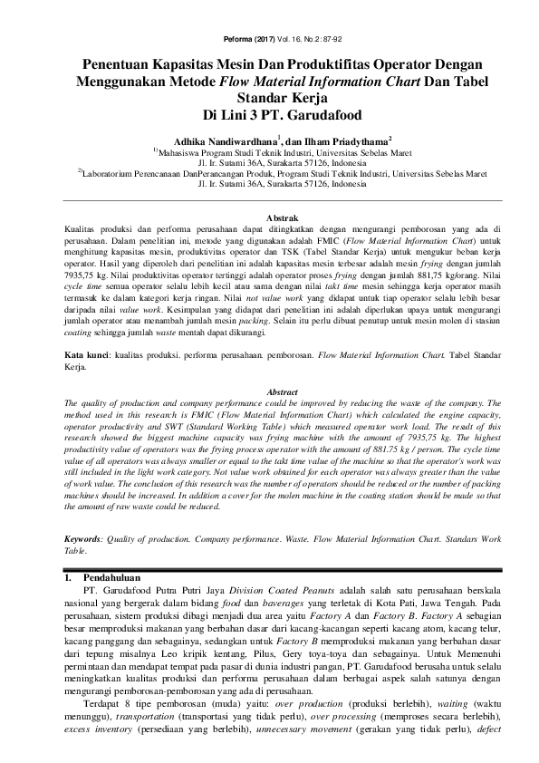 (PDF) Penentuan Kapasitas Mesin Dan Produktifitas Operator Dengan ...