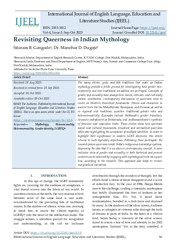 (PDF) Revisiting Queerness in Indian Mythology