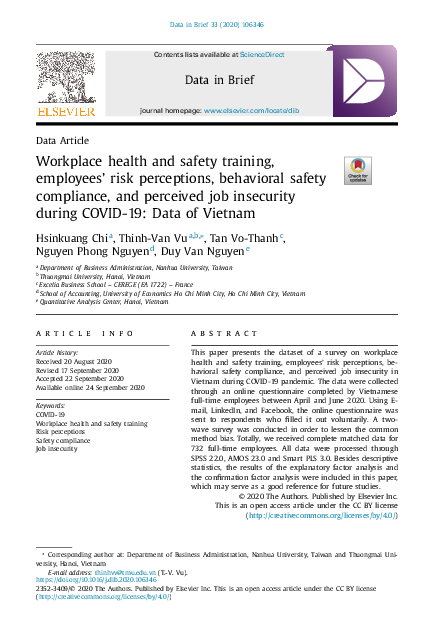 (PDF) Workplace health and safety training, employees’ risk perceptions, behavioral safety ...