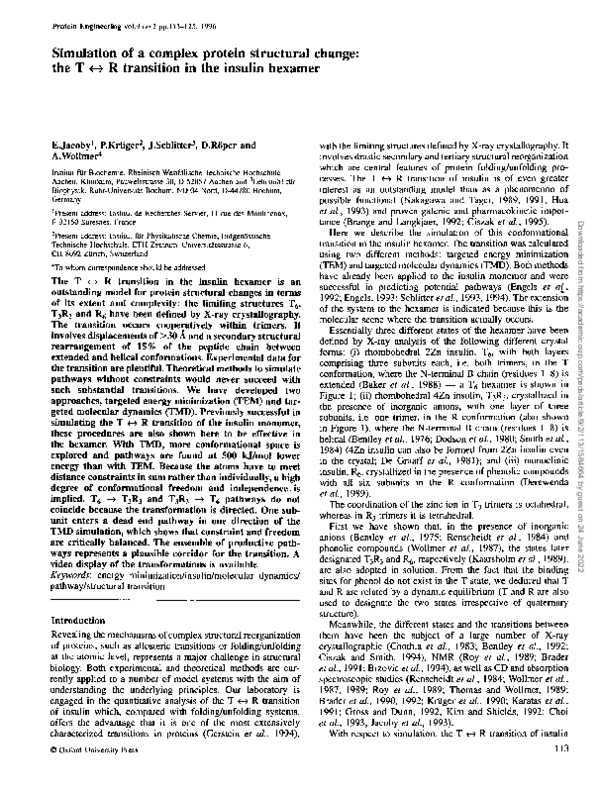 (PDF) Simulation of a complex protein structural change: the T ↔ R ...