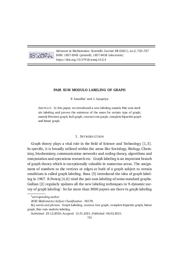 (PDF) Pair Sum Modulo Labeling of Graph