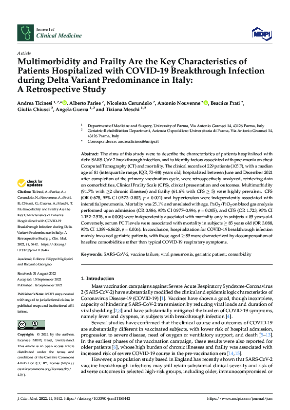 (PDF) Multimorbidity and Frailty Are the Key Characteristics of ...